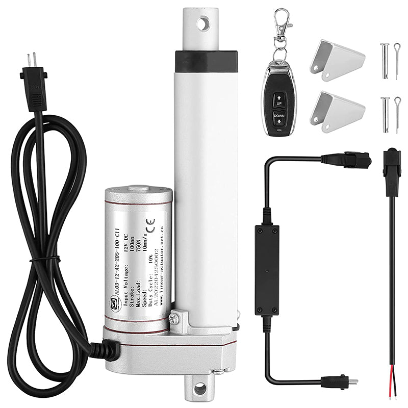 Linear Actuator DC 12 V 750 N 100 mm + Wireless Remote Control Kit ...